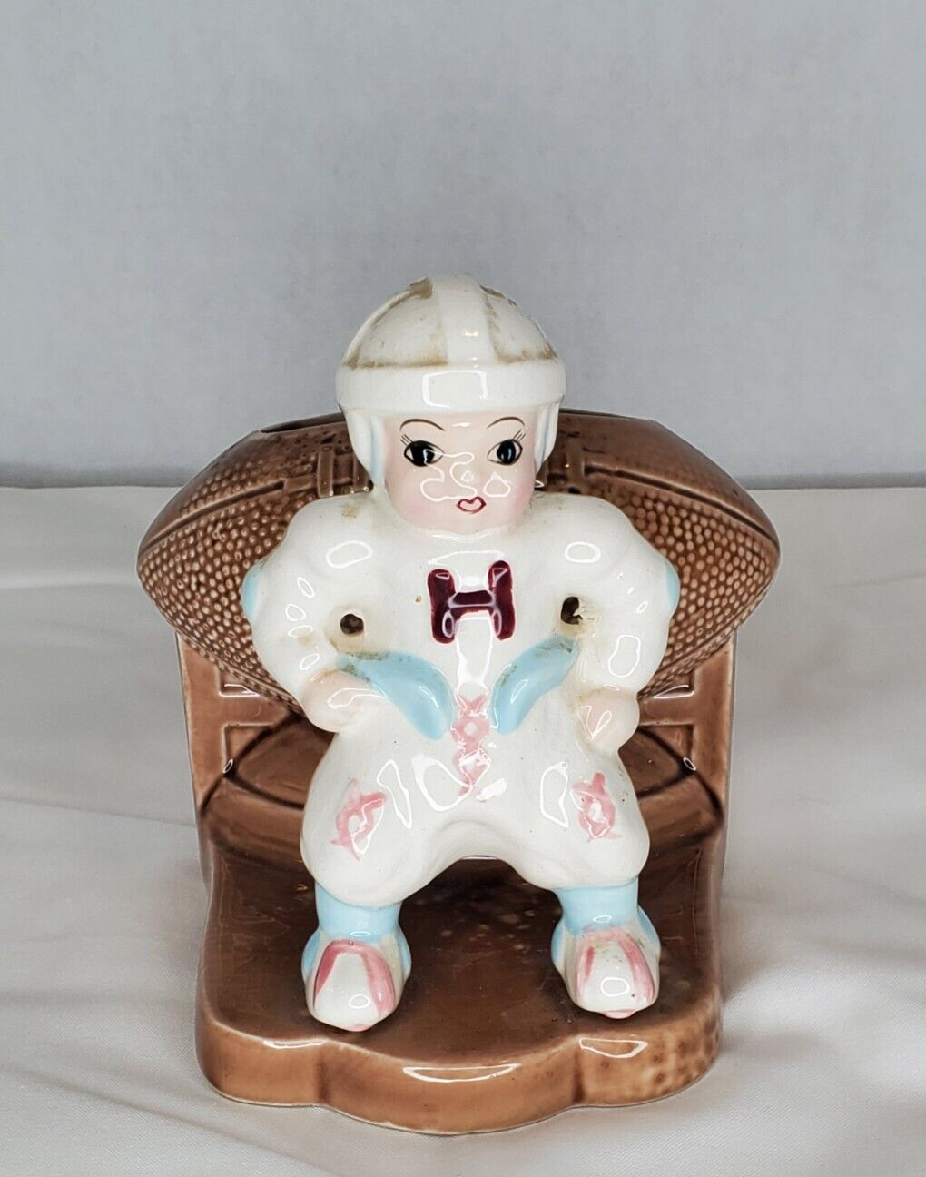 Vintage 1950's Napco Football Planter: Ceramic Football Player | eBay