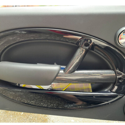 Carbon Fiber Look Side Interior Door Handle Cover Fit for Mini Cooper ...