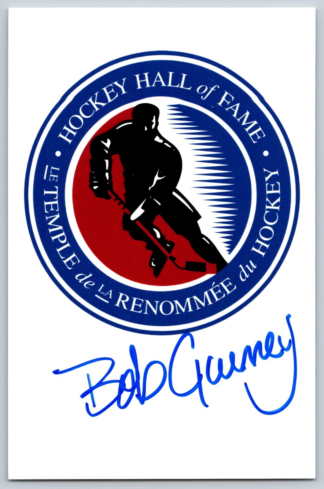 Bob Gainey Authentic Autographed Signed Hockey Hall of Fame 4x6 ...