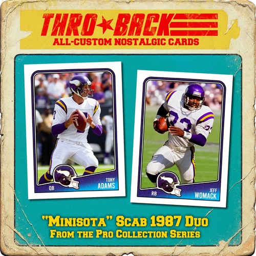 THROBACK custom Football Card Set Minnesota Vikings Duo NFL 1987 Strike ...