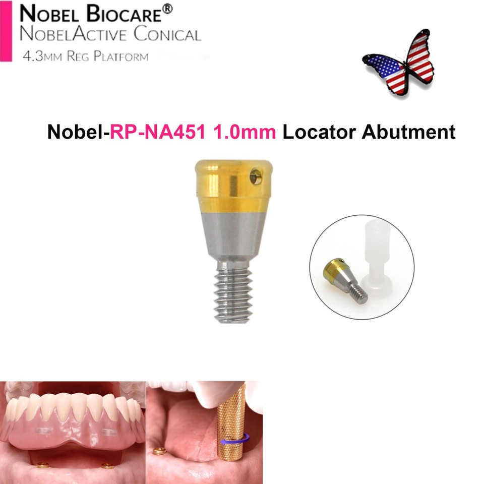 US Dental Locator Abutment NP/RP 3.5/4.3mm Fits Nobel Active Implant ...