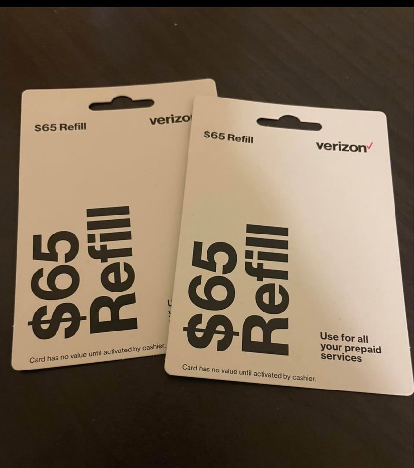 Two $65 Verizon Refill Cards | eBay