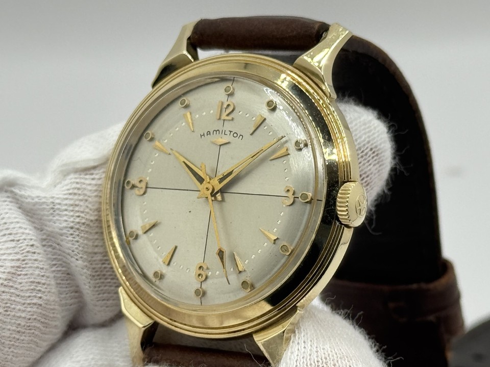 Vintage 1953 Hamilton 14K Gold 735 Movement Case 33.5mm Manual Wind ...