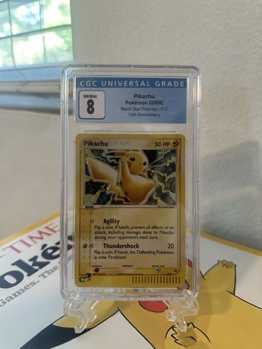 Pikachu Holo - CGC 8 NM/Mint - 2003 Pokémon Black Star Promos 012 Rare ...
