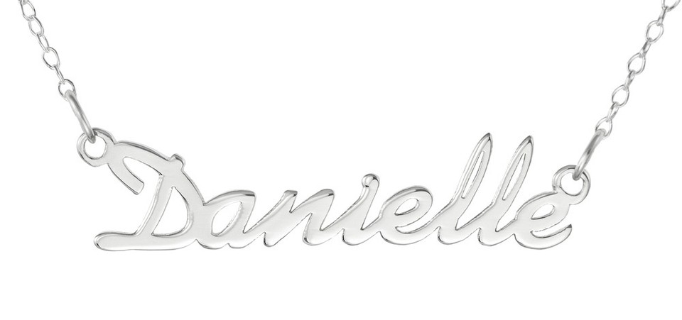 "Danielle" Name Necklace Sterling Silver Rolo Chain Pendent ...
