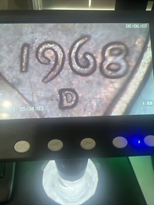 1968 D lincoln penny Variety ERROR - letters on rim, L on Edge. TK2311 ...