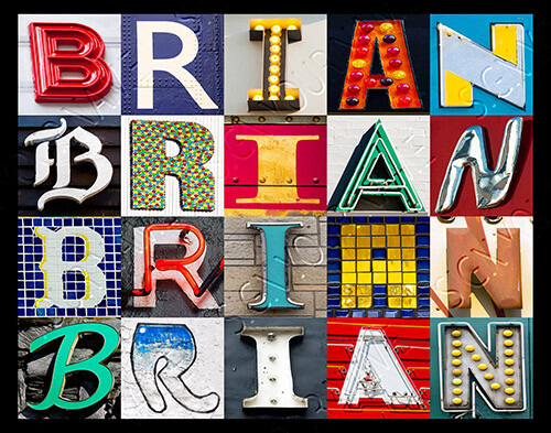 BRIAN Name Poster featuring photos of actual sign letters | eBay