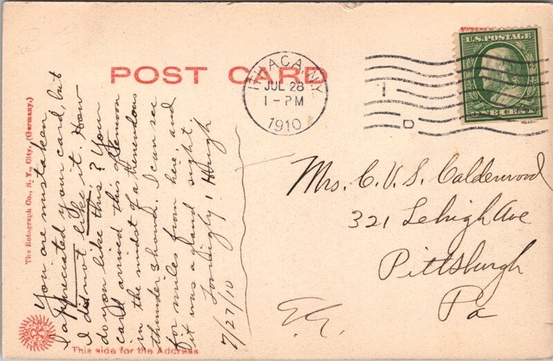 ITHACA, New York Postcard "Cascadilla School" Building View / Rotograph ...