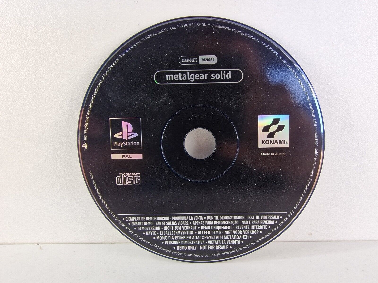 Metal Gear Solid Demo - Playstation 1 - PS1 | eBay