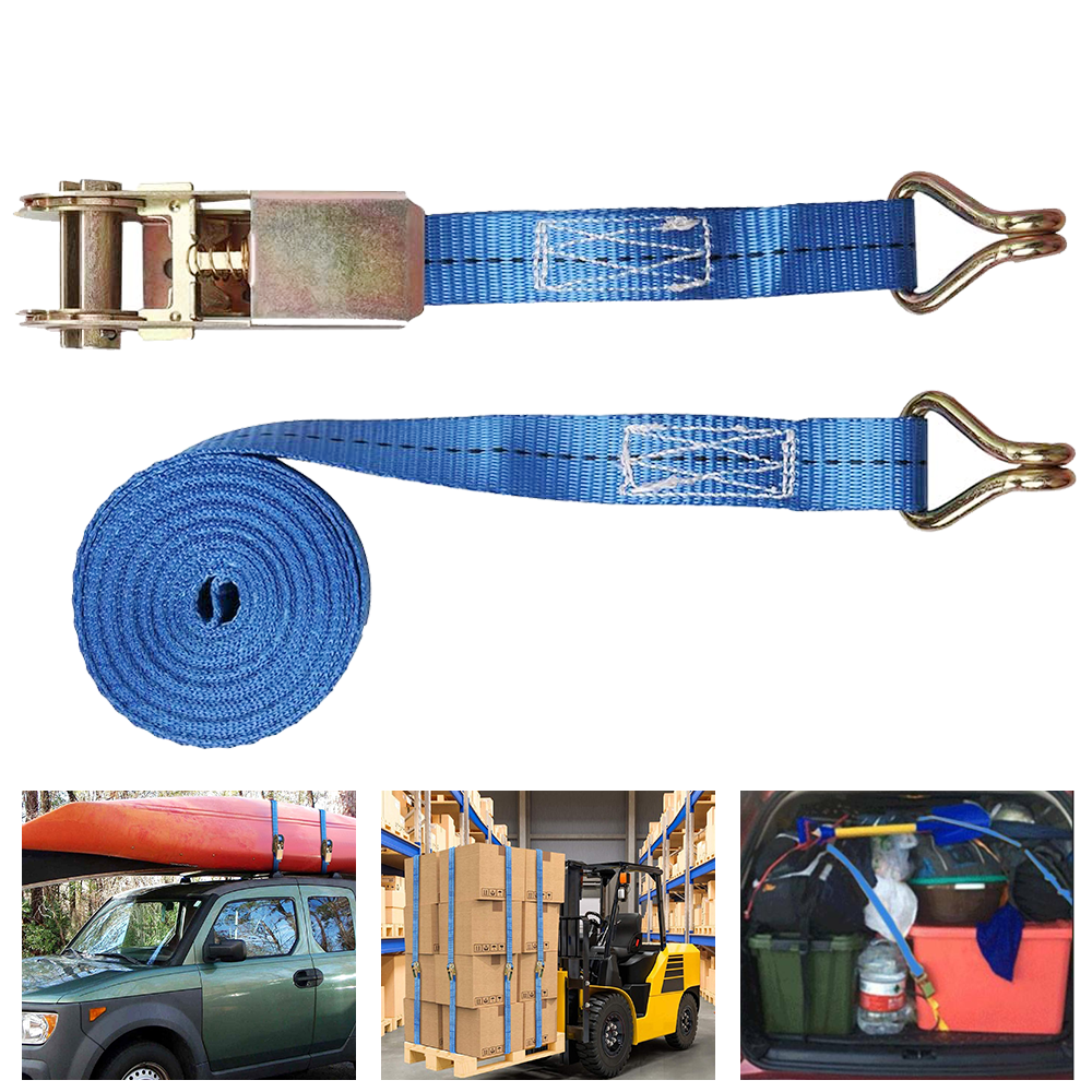 2X Ratchet Straps Tie Down 25mm 5 Meters 800KG Claw Lorry Lashing Handy ...