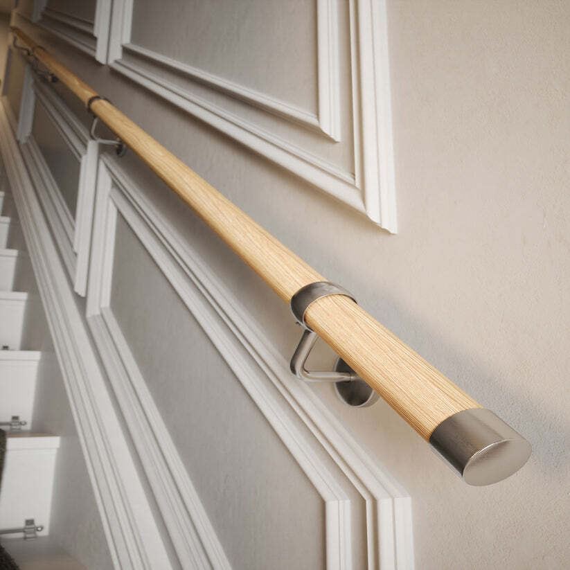 Rothley Stair Hand Rail Bannister Kit w/ Brackets Home Decor Pine Wood ...