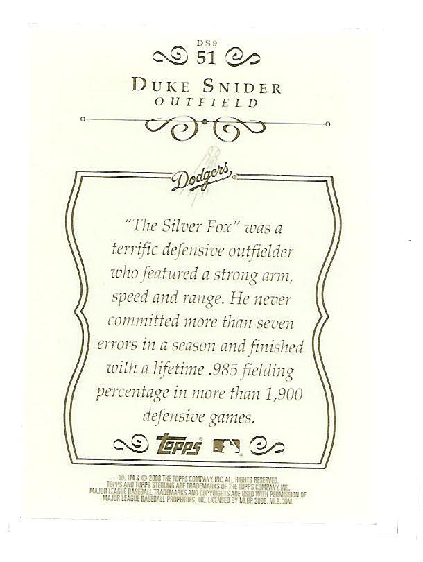 2008 Topps Sterling /250 White Border SP Duke Snider 51 | eBay