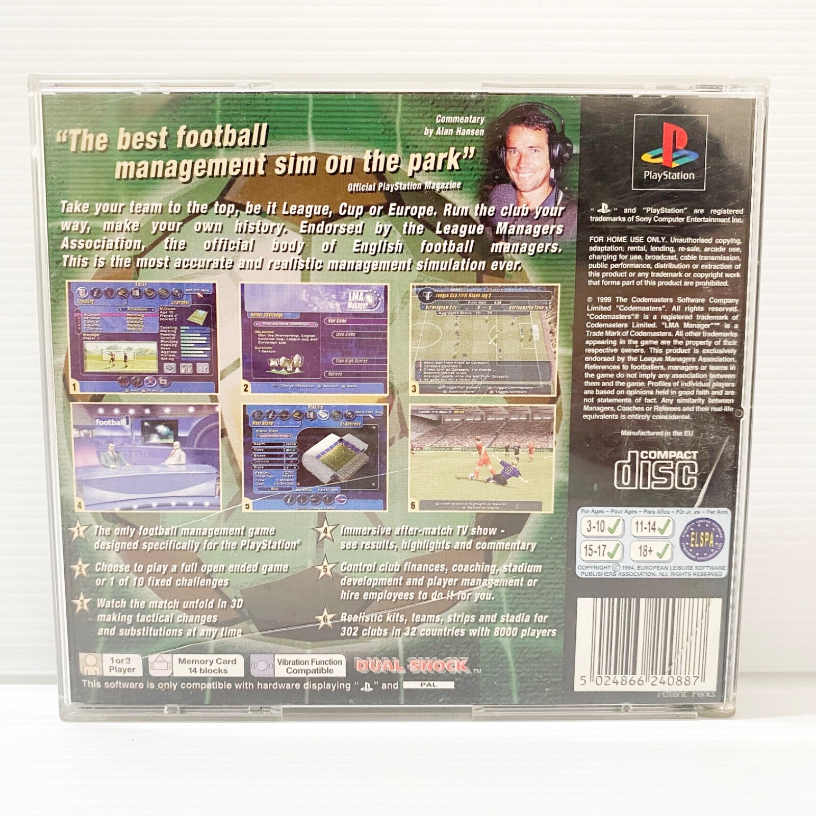LMA Manager 1999/2000 + Manual - PS1 - Tested & Working - Free Postage ...