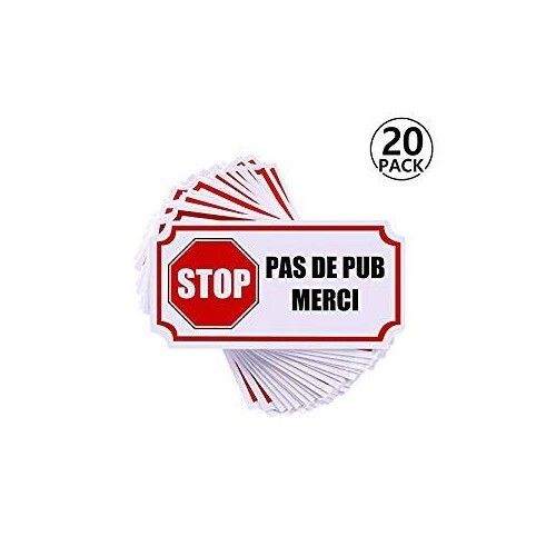 20x stop pas de pub publicité boite aux lettres sticker autocollant ...