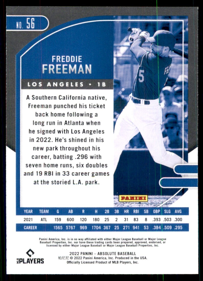 2022 Absolute Freddie Freeman #56 | eBay