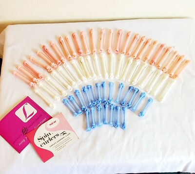 Lot of 65 Vtg Spin Arm Swing Clip Perm Permanent Rods Curlers Toni ...