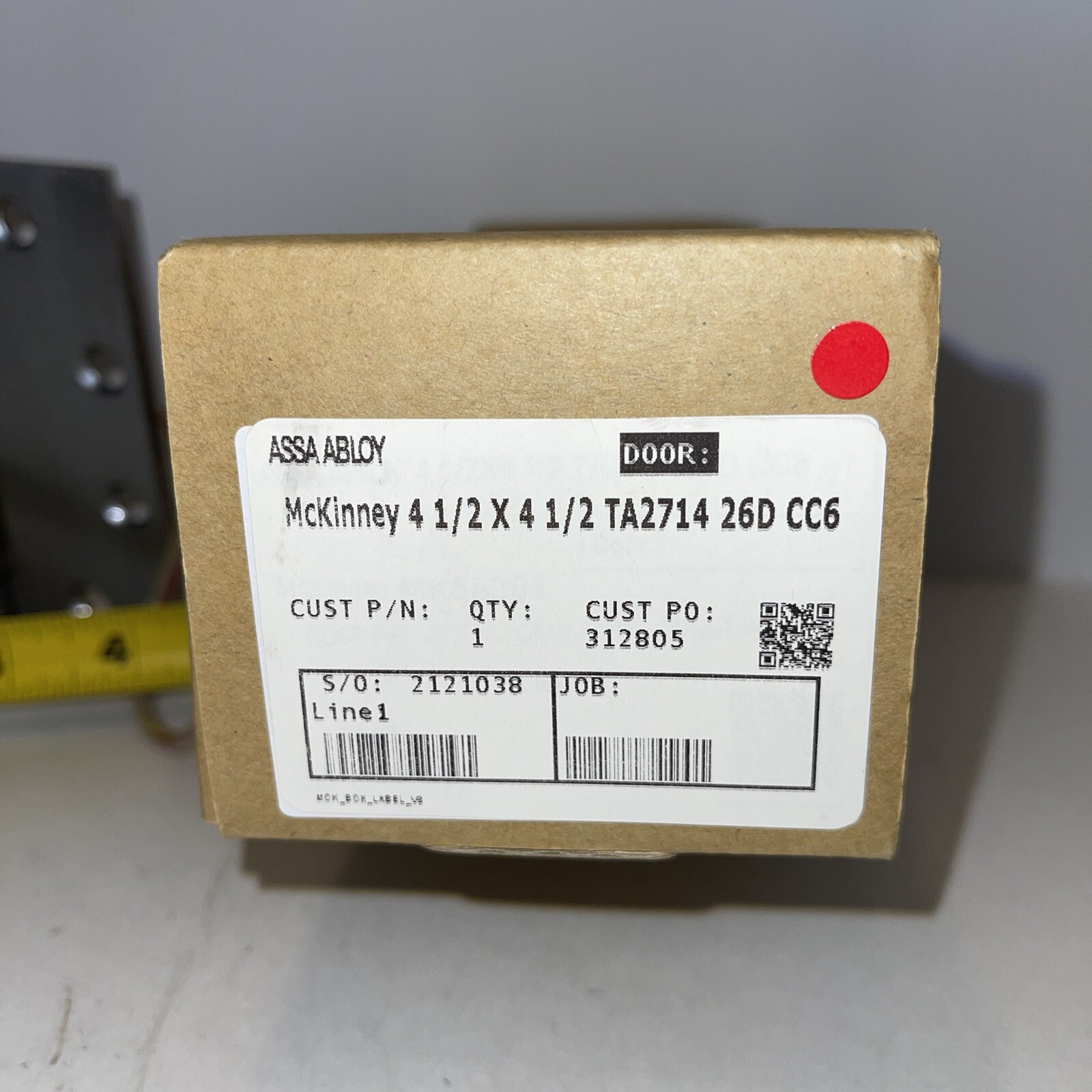 Assa Abloy McKinney 4 1/2 X 4 1/2 TA2714 26D CC6 Concealed circuit ...