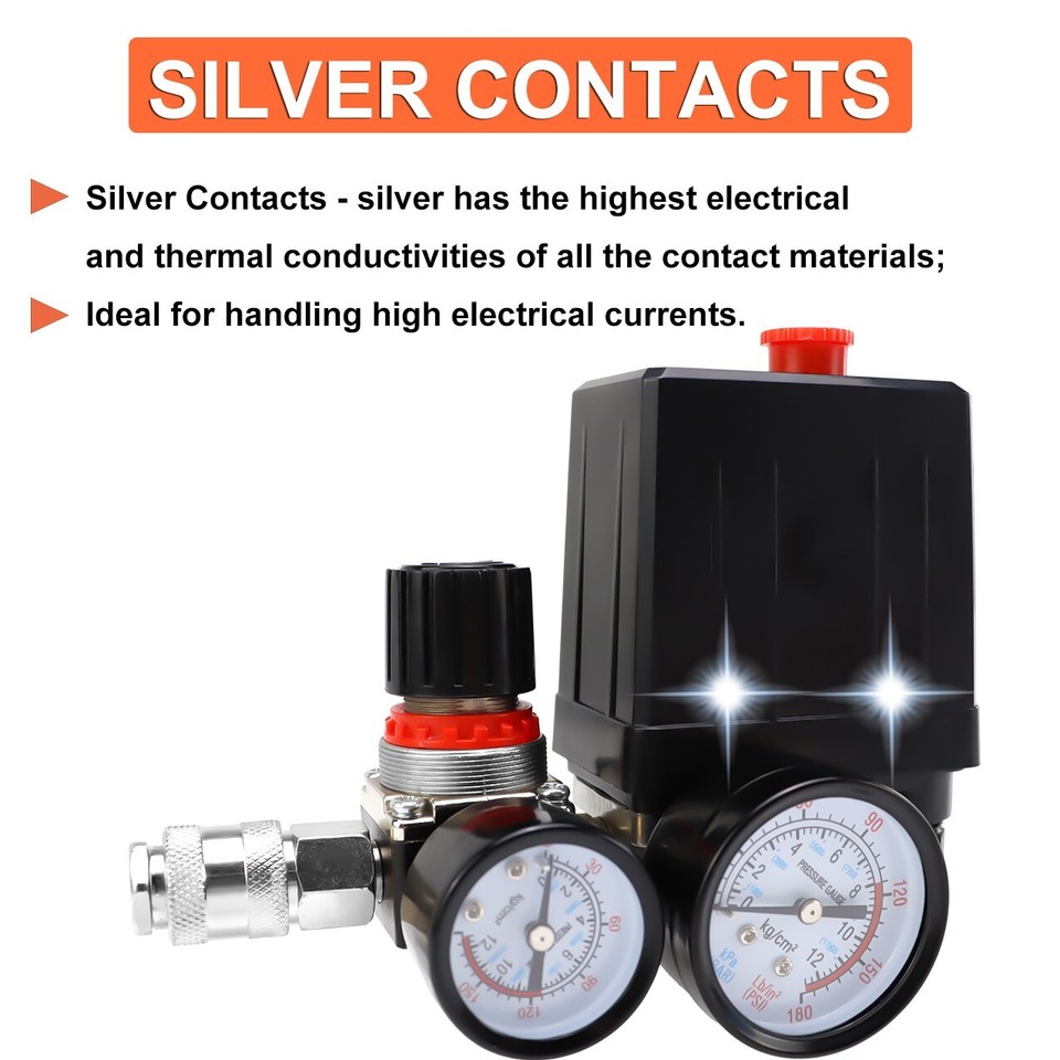 Pressure Switch Manifold Regulator Gauges Air Compressor Pressure ...