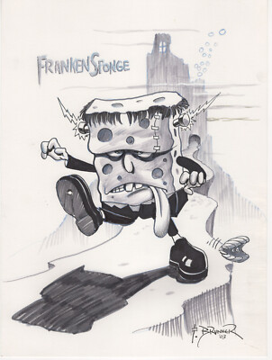 FrankenSponge – Original Art by Frank Brunner – 10″x13.5″ Frankenstein ...