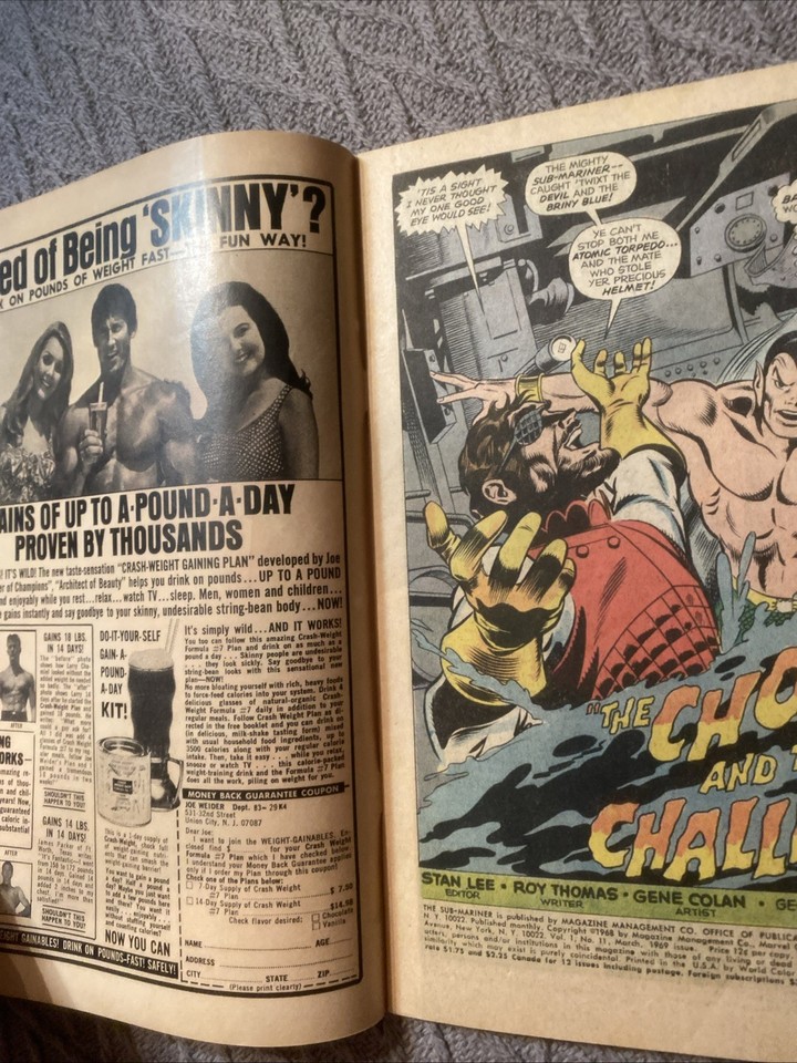 Sub-Mariner #11 Captain Barracuda Appearance! Marvel 1969 Fine | eBay