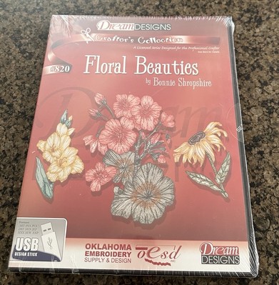 OESD Oklahoma FLORAL BEAUTIES Machine Embroidery USB Stick Dream ...