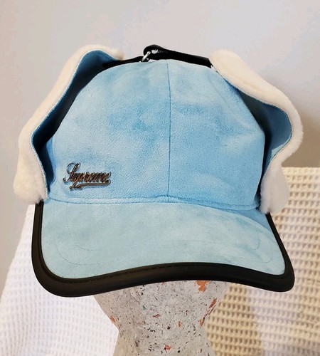 Supreme 2022 Blue Faux Fur Fleece Baseball Cap Plus Trapper Hat S/M ...