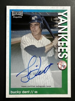 2022 Topps Archives Snapshots Auto Autograph Bucky Dent #3 SP New York ...