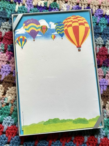 Vintage Rainbow Hot Air Balloon NOS Stationary Set Colorbok SEALED 1988 ...