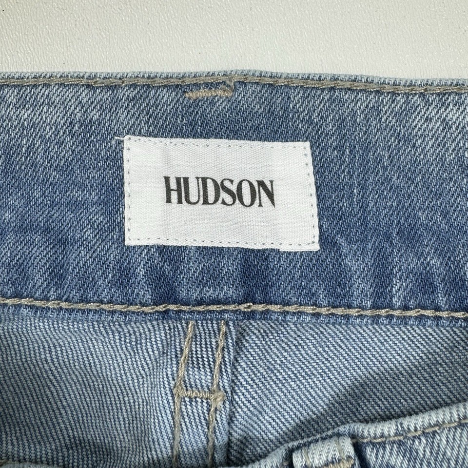 NWT Hudson Womens RUBY Mid Thigh Rolled Shorts Light Blue Denim Size 26 ...