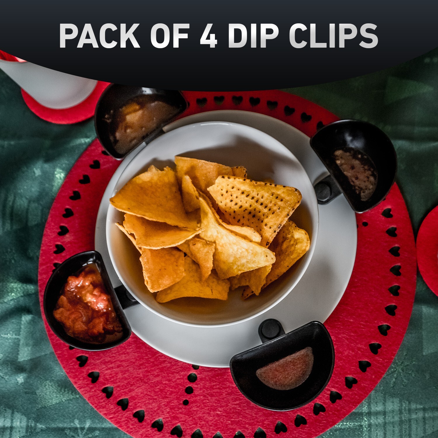 🌟 Cyraeon 4 Pack Dip Clips Sauce Separator for Plates, Pack of 4 Dip ...