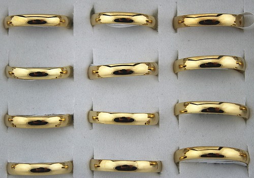 50pcs Women Men's Stainless Steel Jewelry Wholesale Lots Gold Plated ...