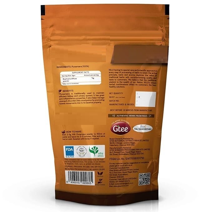 KILLI Punarnava | Boerhavia diffusa | Mookirattai Leaves Powder, 100g ...