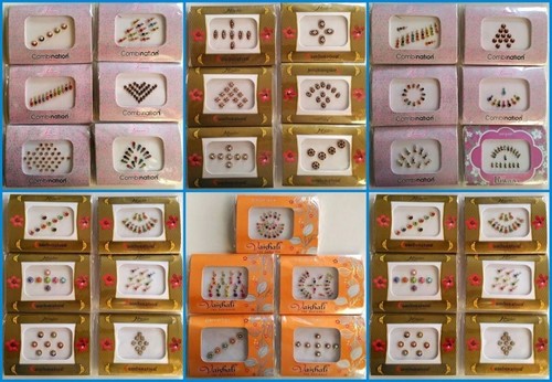 (6 Packs) Indian Ethnic Temporary Bindi Forehead Tattoo Sticker Tikka ...