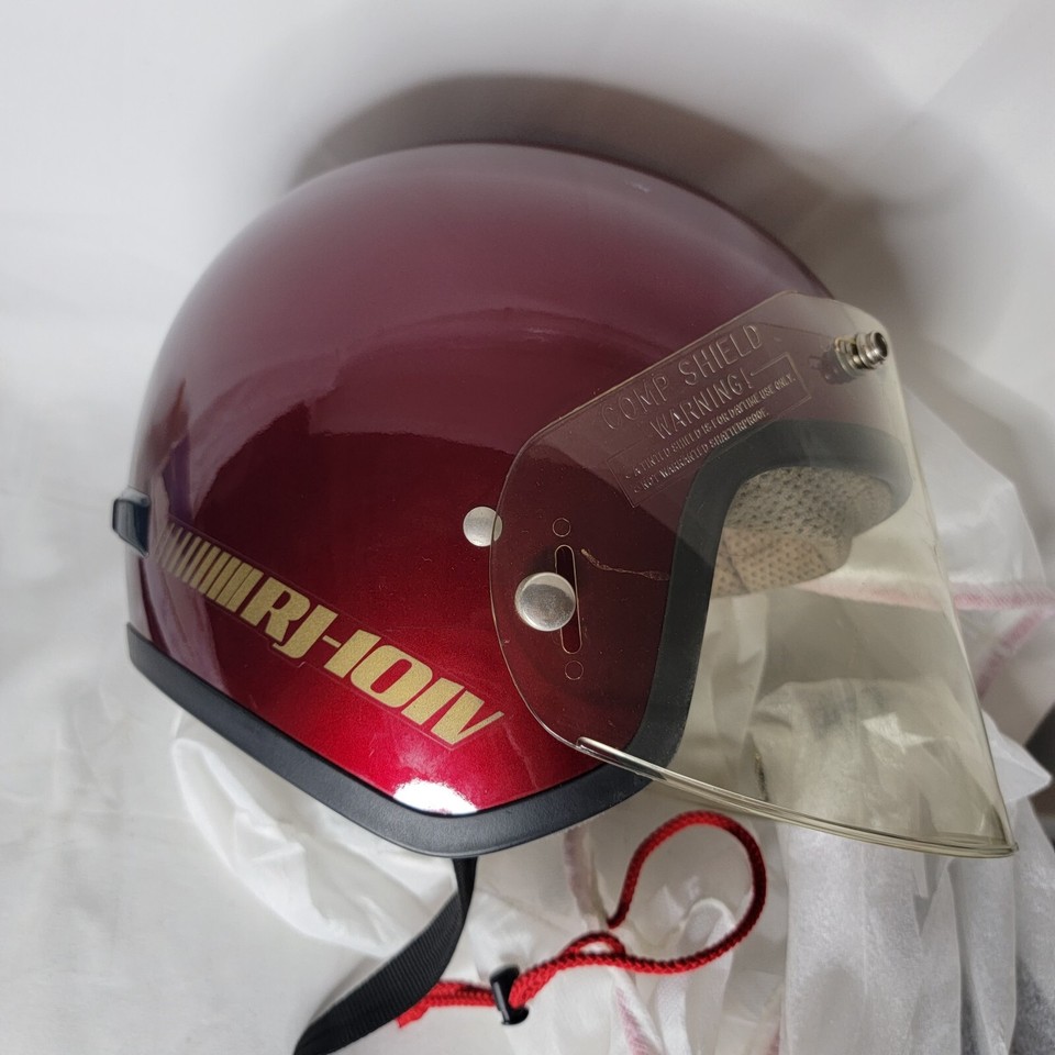 Shoei Motorcycle Helmet Vintage Classic Bobber Style Large Wine Red New ...