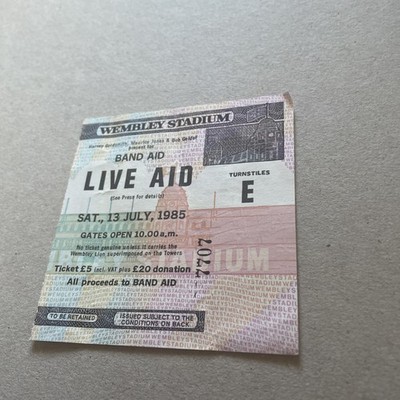 Live Aid 1985 Wembley Stadium original ticket stub. Band Aid | eBay
