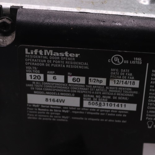 Lift Master AC Chain Drive Garage Door Opener Wi-Fi w/o Rail 1/2HP ...