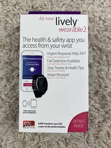 NEW Lively Wearable2 Mobile Medical Alert Plus Step Tracker Fall ...