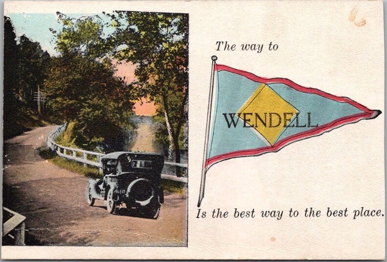 WENDELL, Minnesota Greetings Postcard "Best Way to the Best Place" Car ...