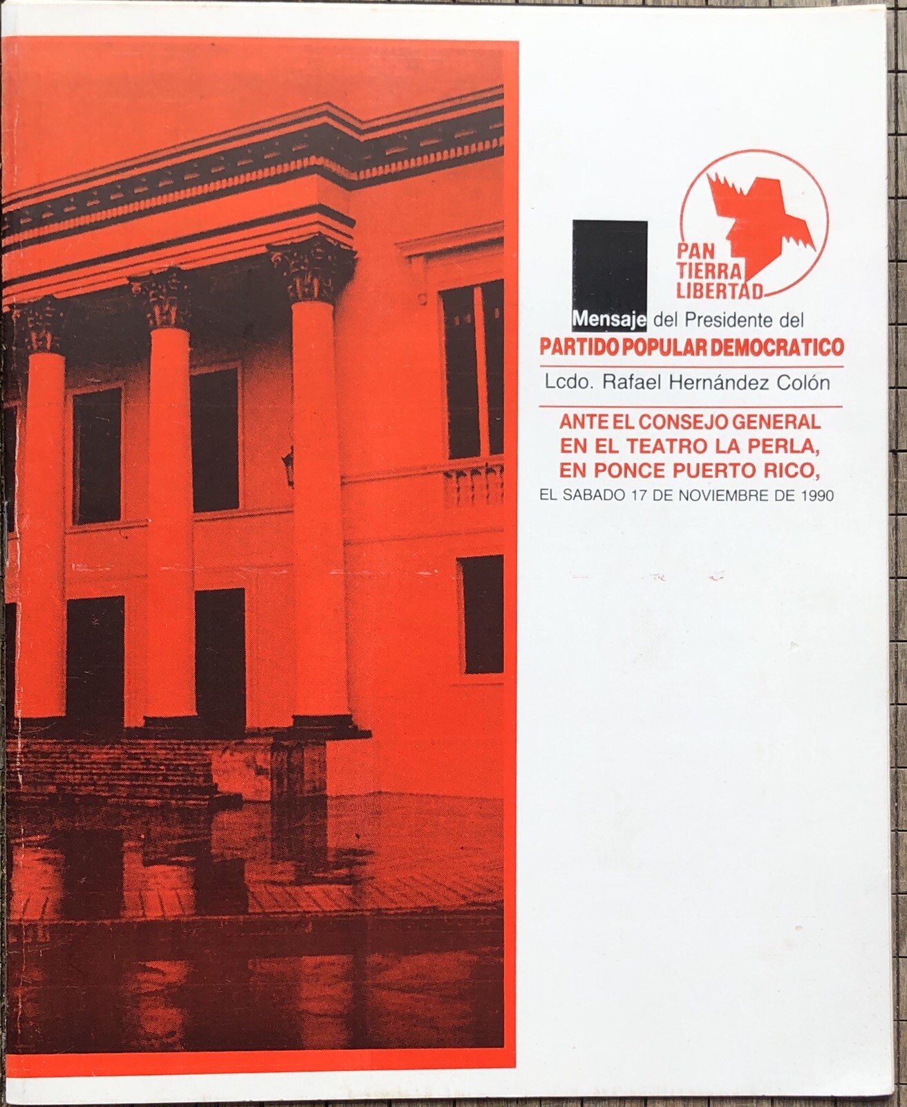 Rafael Hernandez Colon Mensaje Presidente PPD ELA Ponce Puerto Rico ...