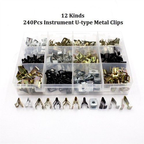 240Pcs U-type Metal Clips Car Console Instrument Panel Dash Trim Mixed ...
