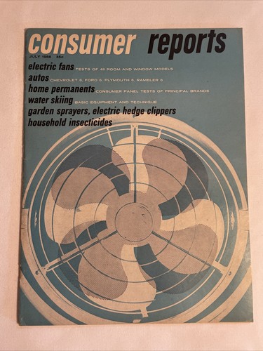 1956 July CONSUMER REPORTS Magazine, Electric Fans, Home Permanents ...