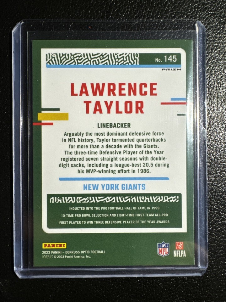 2023 Panini Donruss Optic Lawrence Taylor Fire Emoji Prizm SP #145 ...