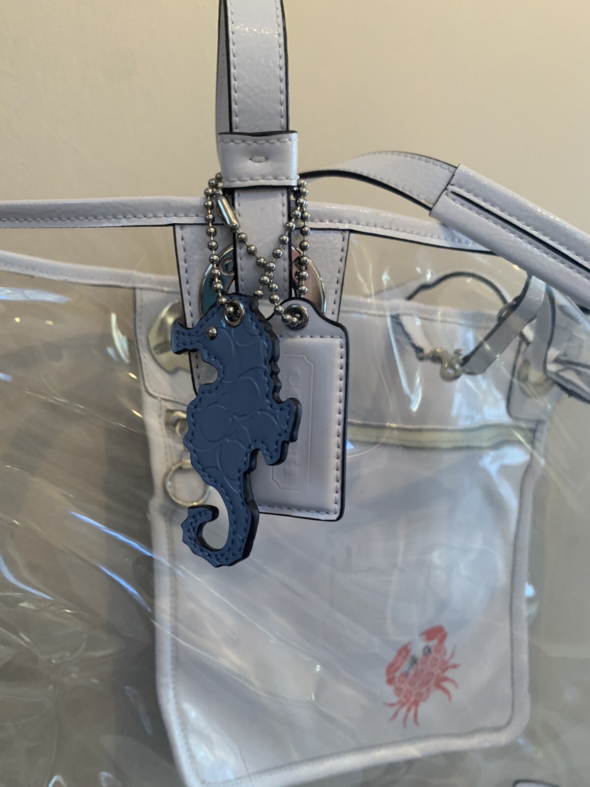 Rare Coach Seahorse Crab Beach Tote XL -with makeup b… - Gem