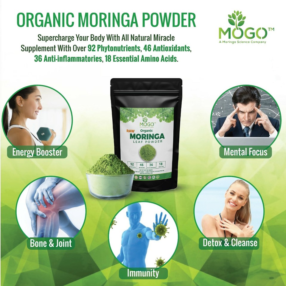 Organic Moringa Powder 1-10 LB |Antioxidant Rich,Weight Loss,Raw ...