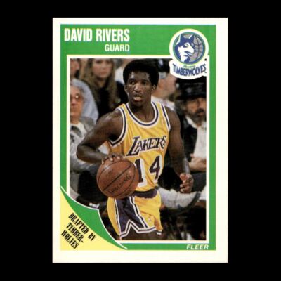 David Rivers 1989-90 Fleer Rookie Minnesota Timberwolves #94 R328P 48 ...