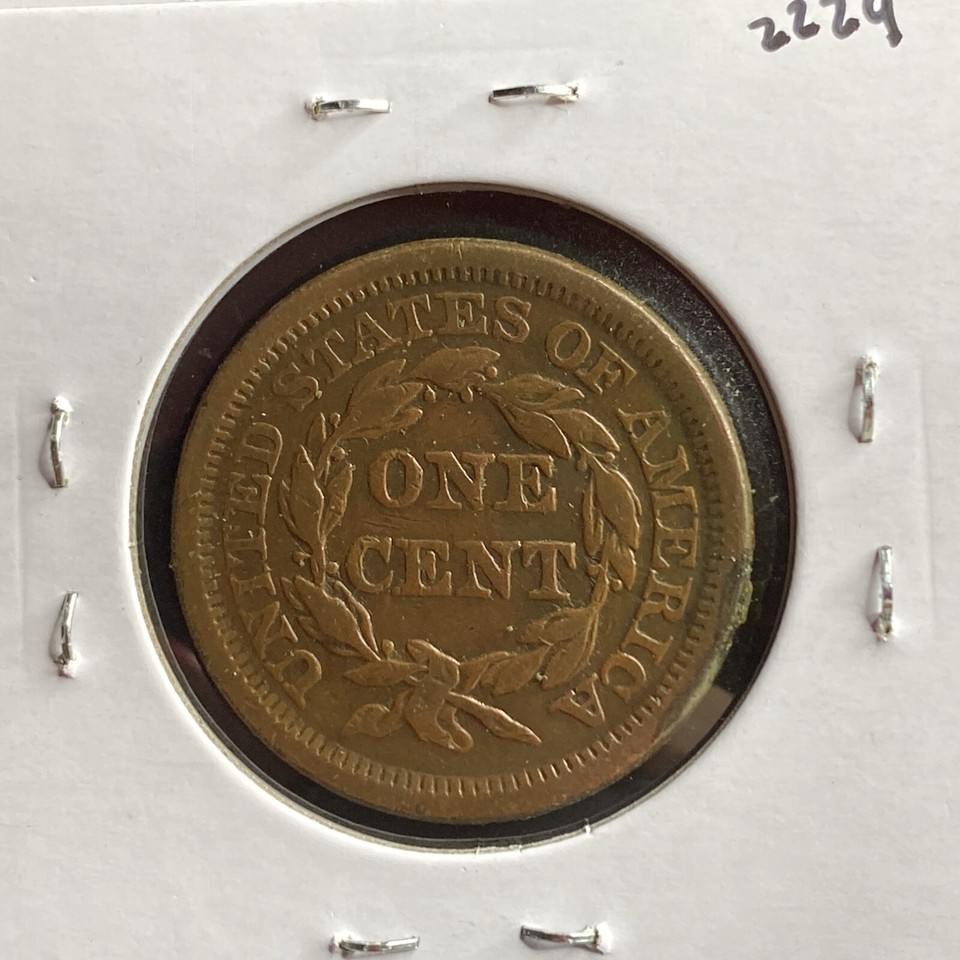 1856 Large Cent United States Braided Hair Nice Details Mintage ...