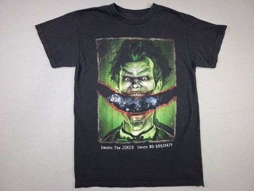Batman Men's Small T-Shirt Arkham Asylum Joker Inmate No. 09539475 ...