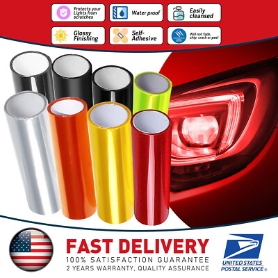 12"X35" Premium Glossy Headlight Taillight Fog Light Vinyl Sticker Tint ...