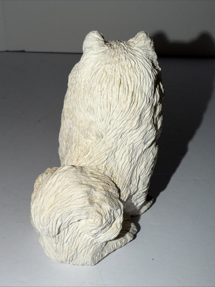 Vintage Stone Critters 1984 UDC Samoyed Dog Figurine Glass Eyes USA | eBay