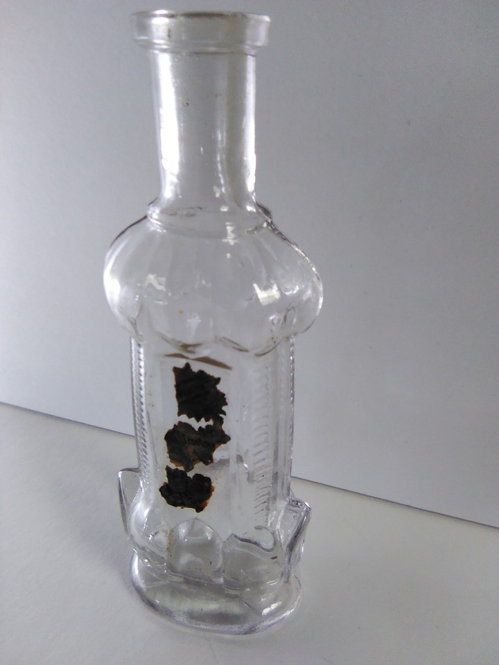 ANT. 1880's FANCY GLASS PERFUME BOTTLE w/ PARTIAL LABEL TRUE LOVE | eBay